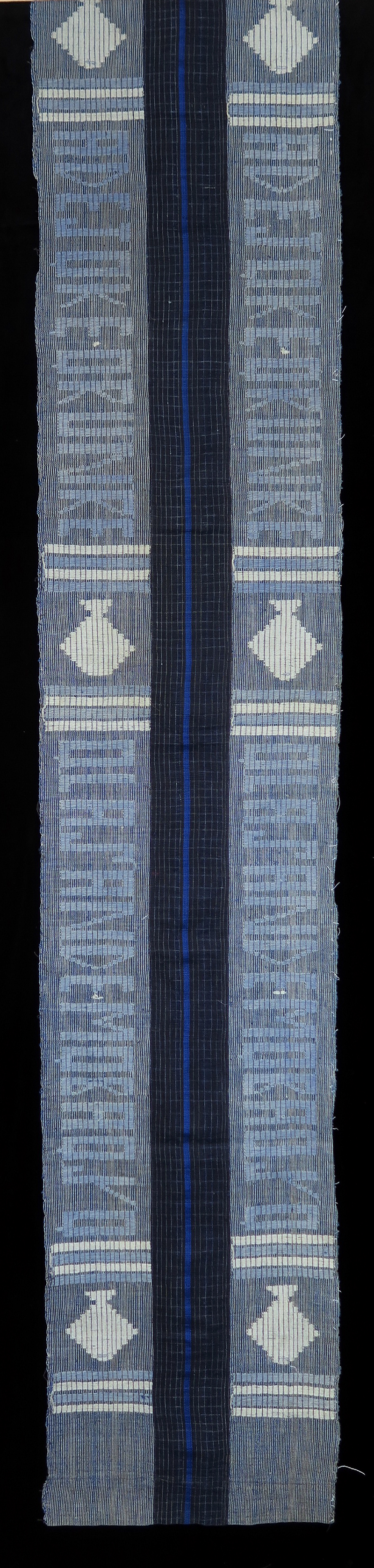 Indigo Ashoké (aso oke) Cloth with Text | Indigo Arts