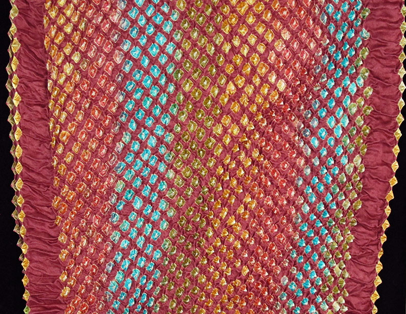 Multi-color Bandhani Silk Scarf | Indigo Arts