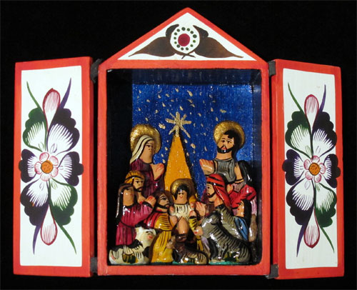 Nacimiento (Nativity) - Medium Retablo | Indigo Arts