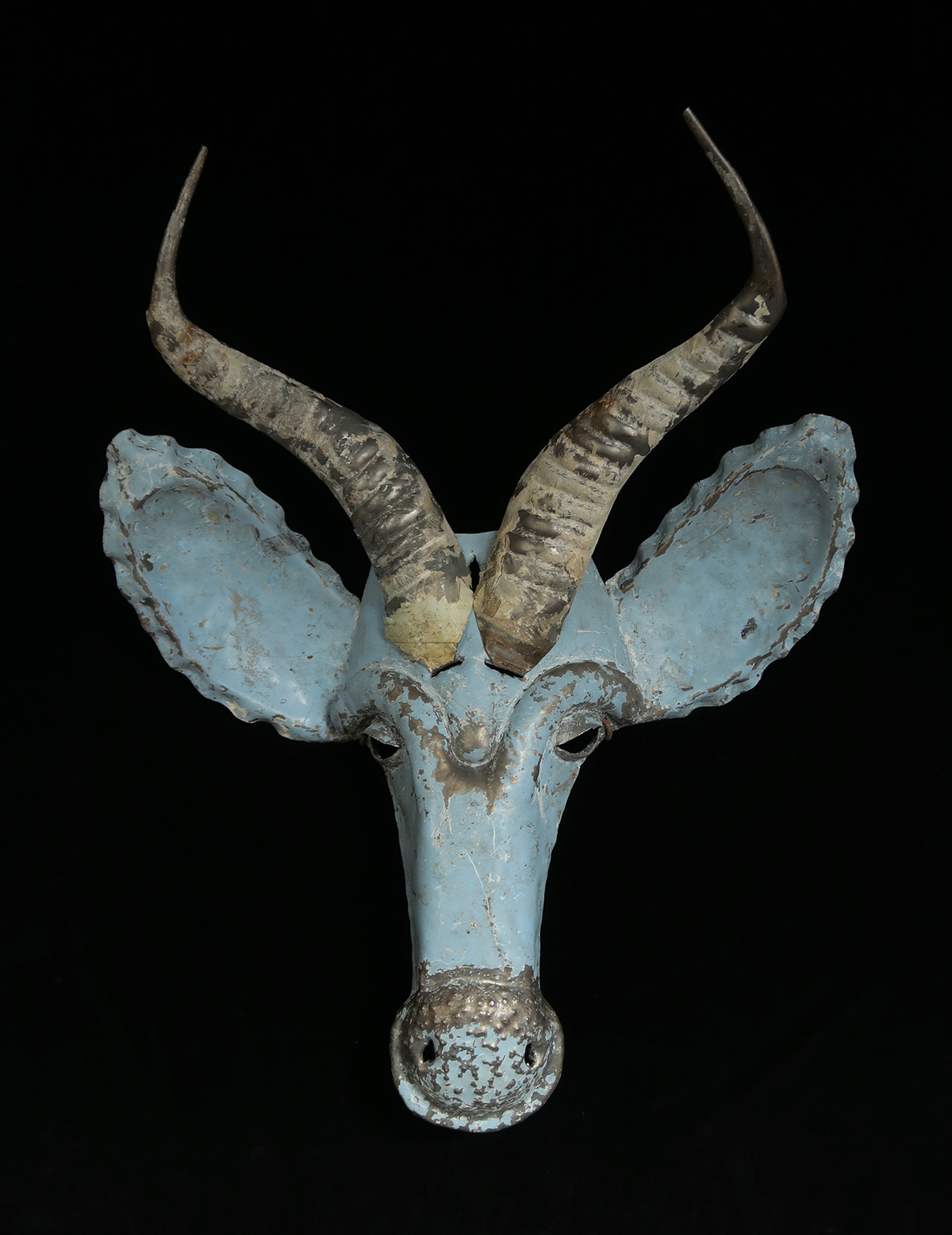 Recycled Steel Springbok Mask from Zimbabwe | Indigo Arts